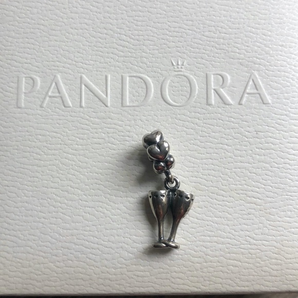 Pandora | Jewelry | Authentic Pandora Cheers Champagne Wine Glasses ...